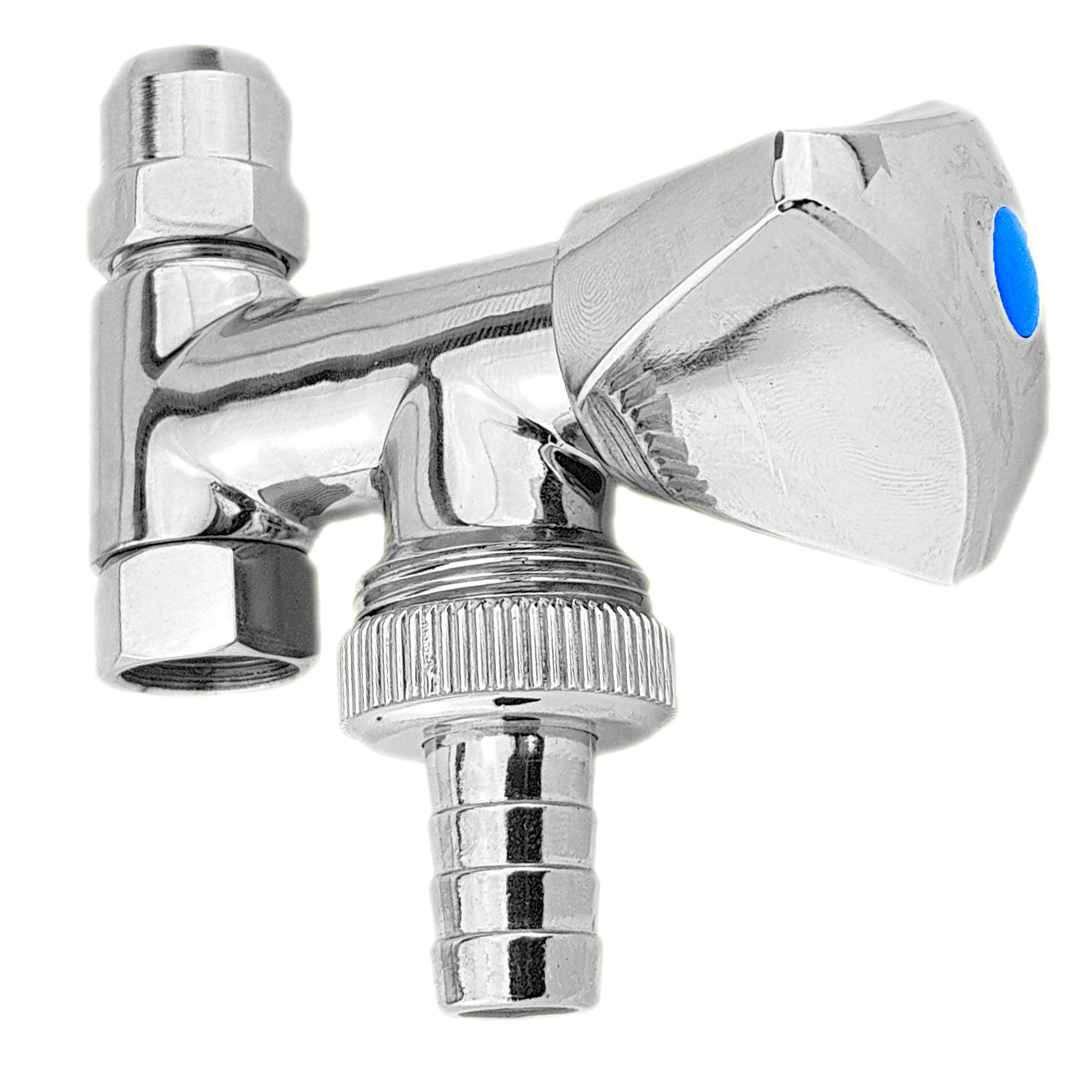 Doppeleckventil Eckfix 3/8 Zoll lange Bauform + 3/4 Zoll Außengewinde ...