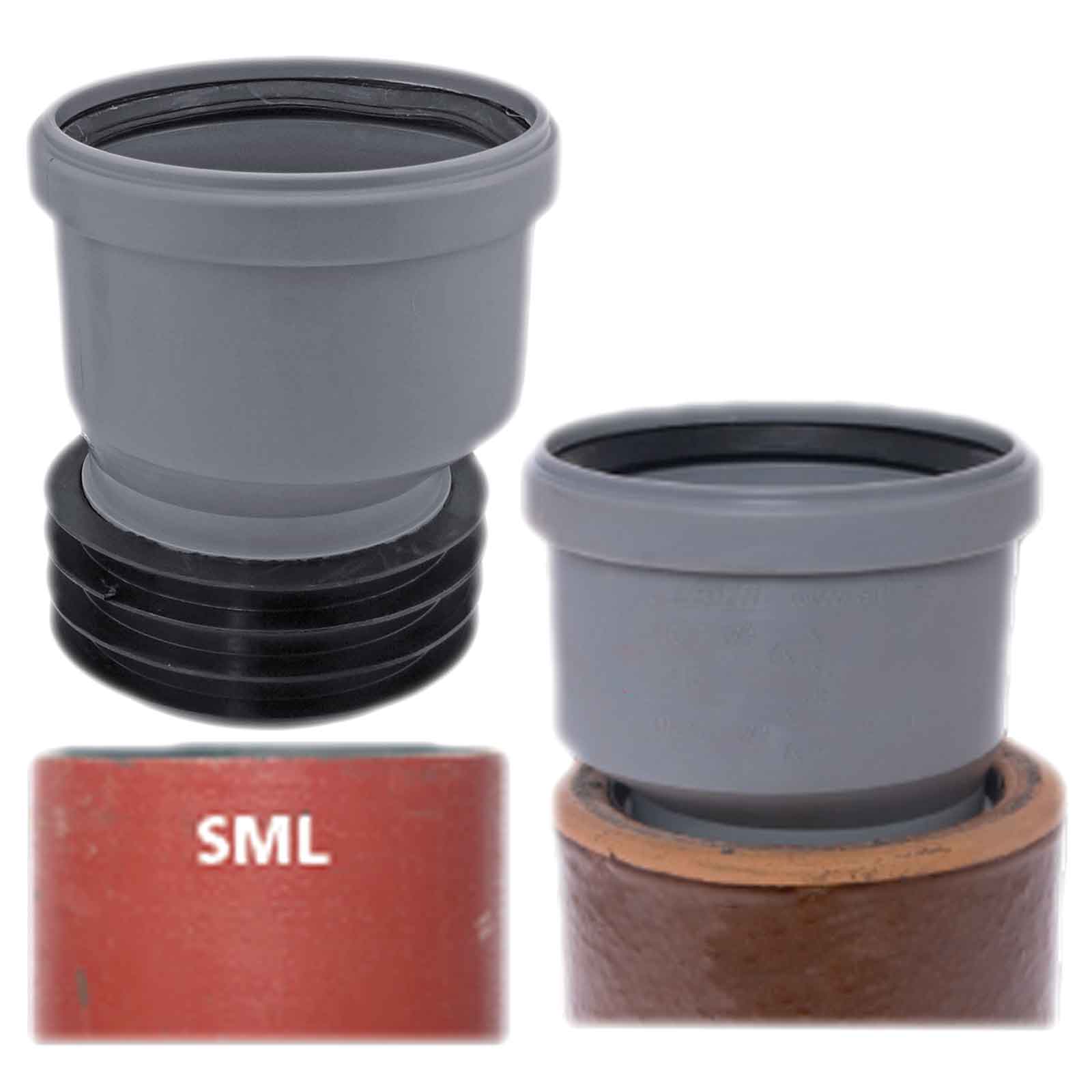 Universal Steckmuffe für HT KG Ton SML Rohr mit innen 99-105mm DN 110 ...